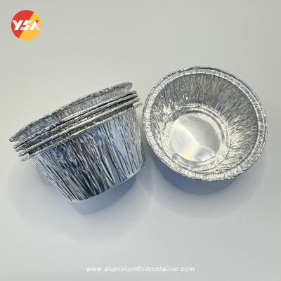 China Round Aluminum Foil Ramekins 100ml Smooth Wall Microwave Oven Safe Disposable Baking Pans for sale