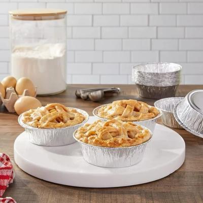 China Disposable Mini Tart Pans 4cm Round Aluminum Mold Tray Tins for Baking for sale