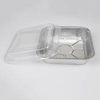 China Disposable Aluminum Foil BBQ Pans 500ml Takeaway Tin Foil Lunch Boxes for sale