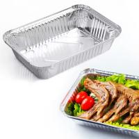 China Disposable Aluminum Foil BBQ Pans 500ml Takeaway Tin Foil Lunch Boxes for sale