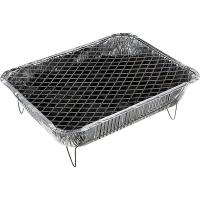 China Disposable Aluminum Foil Barbecue Tray with Wire Mesh Holder for Outdoor Picnic Grilling for sale