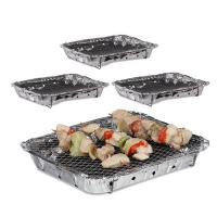 China Disposable Charcoal Aluminum Foil BBQ Grill Box for Household Outdoor Cooking 30x20cm for sale