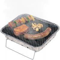 China Disposable Aluminum Charcoal BBQ Grill for Camping Outdoor Instant Barbecue 28x18cm for sale