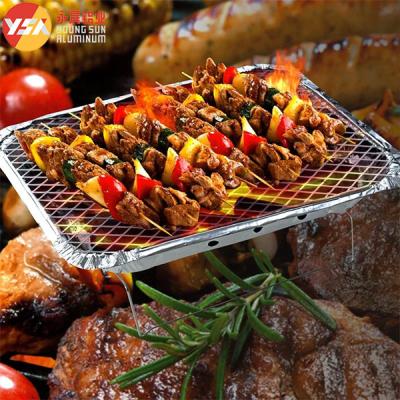 China Aluminum Barbecue Grill Disposable Pans Metal Mesh Stand 30x20cm Heavy Duty for sale