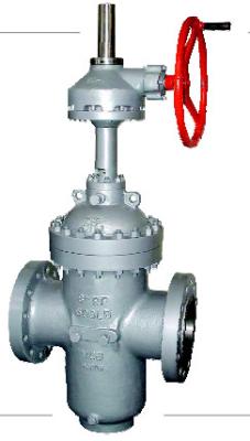 China High Pressure Flat Plate Gate Valve For Discharging Slag DIN 3352 GS-C25 DN700 PN100 Flange End for sale