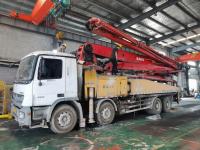 China Used Concrete Pump on Benz with 48 Meter Max.Vertical Reach and 38380 Kg Total Weight for sale