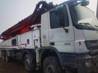 China 56 Meter Max.Vertical Reach Red Used Heavy Equipment Boom Pump Putzmeister Pump Truck for sale