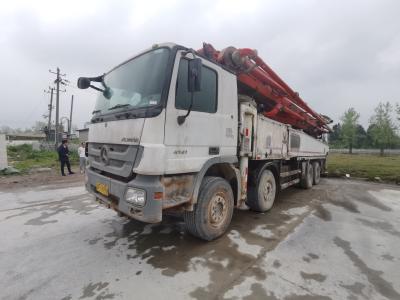 China Putzmeister 56m Concrete Pump on Benz Actros Orange Semi-Dry Shotcrete Type Promotion for sale