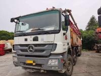 China Putzmeister 56 Meter Used Concrete Pump Truck in Red with After-sales Service Provided for sale