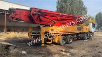 China 2013 Putzmeister 56m Used Truck Mounted Concrete Boom Pump with Construction Projects for sale