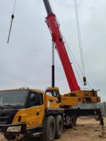China 80ton Truck-Mounted Telescopic Crane Hydraulic Truck Crane with Five-Arm Crane Jib for sale