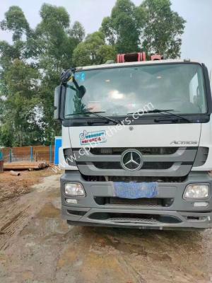 China 2020 Used 56m Truck Mounted Concrete Boom Pump for Red Semi-Dry Shotcrete and Materials for sale