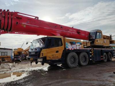 China 80ton Mobile Crane Used Truck Crane Hoist Crane Maximum Lifting Height 40m Orange and Red for sale