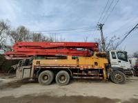 China 2007 38m Pm Concrete Pump Truck Concrete Boom Pump Used Heavy Equipment with Red for sale