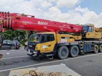 China 4 Shaft Used Truck Crane 80 Tons Mobile Crane Used Heavy Equipment Yellow and Red for sale