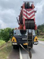 China 125 Ton Good Condition Mobile Crane After-sales Service Red and Yellow Hydraulic Crane for sale