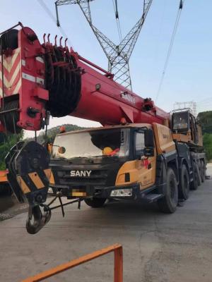 China Yellow Sany Fully Hydraulic 100 Ton Mobile Crane Second Hand For All Pavement for sale