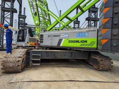 China Used Zoomlion ZCC1800H 180-Ton Crawler Crane with 61m Hoisting Height and 14.99m Length for sale