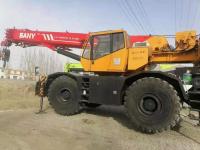 China SRC550 Off-Road Crane with Maximum Lifting Capacity of 55 Tons in Yellow and Red for sale