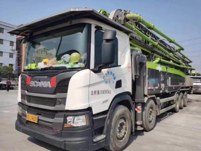 China 2021 Zoomlion 67m Concrete Pump Truck with Semi-Dry Shotcrete and Truck Mounted Mixer for sale