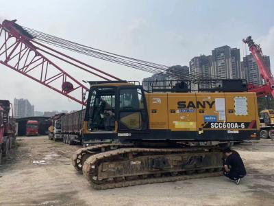 China Yellow and Red SCC600A-6 Crawler Crane 60 Tons for Your Construction for sale