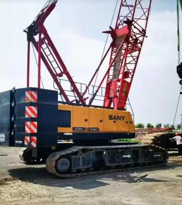 China Yellow And Red 100t Rated Loading Capacity Large Crawler Crane 18 Years Used for sale