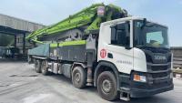 China Vibrating Amplitude 2.6mm 56m Concrete Boom Pump Truck Mounted Pump Machine Equipment for sale