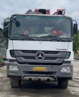 China 63m Truck Mounted Pump Red Concrete Boom Pump for Large-scale Building Projects for sale