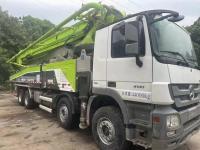 China 2019 Zoomlion 56m Concrete Pump Truck with Mercedes Benz Chassis Orange Concrete Boom Pump for sale
