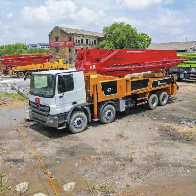 China Putzmeister 42m Truck Pump Concrete Pump on Mercedes-Benz Truck Top Renovated Condition Sale Good for sale