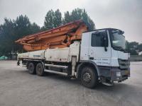 China Mercedes Benz Used in 2014 Zoomlion Orange 47M Concrete Pump Truck with Concrete Mixer for sale
