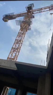 China Zoomlion Heavy Industry Flat Head Tower Crane Maximum Lifting Weight of 10t Yellow for sale