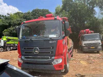 China The 2021 Red Sy Concrete Pump Truck with 2 Boom Sections on Sy prime s Homemade Chassis for sale