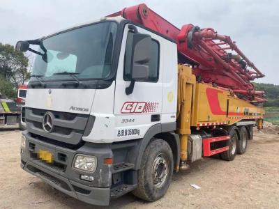 China Concrete Pump Truck 52 Meters Installed Mercedes Chassis Semi-Dry Shotcrete Type Good for sale