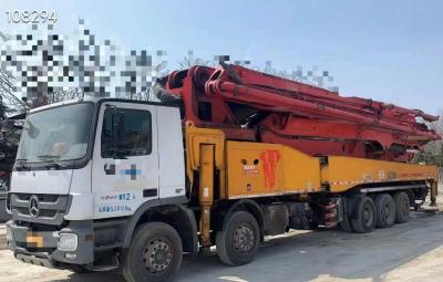China Used Concrete Pump Trucks 62m Mounted On Mercedes Chassis For High Rise Construction for sale