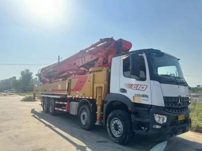 China 21 Year SA Ny 62m Long Boom Concrete Pump Truck Mounted on Mercedes Chassis Red Color for sale
