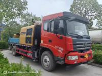 China Used Mini Concrete Line Pump Truck with 2 Boom Sections - Diesel/Electric Hydraulic Trailer-Mounted Cement Transfer Pump for sale