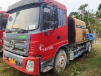 China Small Portable Mobile Diesel Concrete Pump with 23MPa Pressure and 0.6m³ Hopper Capacity on Sany Chassis for sale