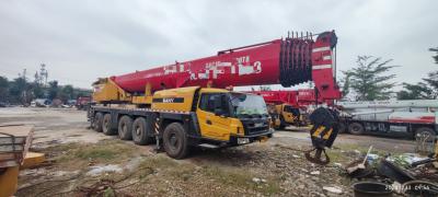 China 160 Ton Mobile Truck Crane Direct Source 85.5m Max Height 8m Crane Jib Yellow and Red for sale