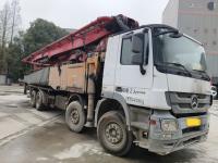 China Red and Yellow SANY 56M Mobile Concrete Pump Total Weight 34600kgs for Stable Pumping by SANY for sale
