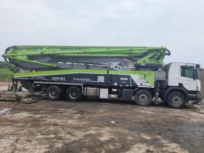 China 2017 Zoomlion 56m Truck-Mounted Concrete Pump For Sale Scania Chassis 8x4 Drive Mode for sale