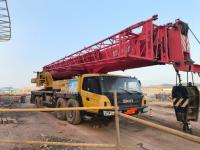 China 2020 SA NY 80 ton truck crane Yellow and Red Official Lifting Capacity Stc800E5 for sale