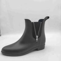 China Zip Opening Women's Rain Boots Ankle Height Style OEM Design Anti Slip for sale