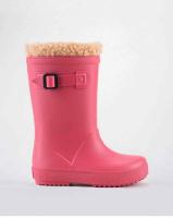 China Warm Lining Polyvinyl Chloride Childrens Rain Boots With Side Buckle Trims for sale