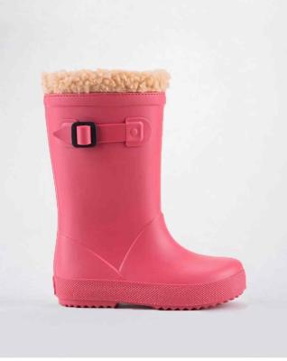 China Warm Lining Polyvinyl Chloride Childrens Rain Boots With Side Buckle Trims for sale