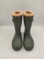China Warm Lining Polyvinyl Chloride Childrens Rain Boots With Side Buckle Trims for sale
