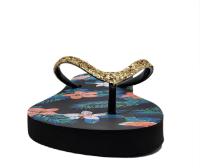 China Glitter Uppers Floral Print Women's Flip Flops Shoes Sandals OEM Brand for sale
