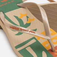 China Tropical Print Gold Color Women's Flip Flops Sandals Cusomized Color sizes for sale