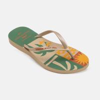 China Tropical Print Gold Color Women's Flip Flops Sandals Cusomized Color sizes for sale