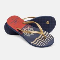China OEM Logo Naval Print Summer Flip Flops Women Beach Sandals Non Slip for sale